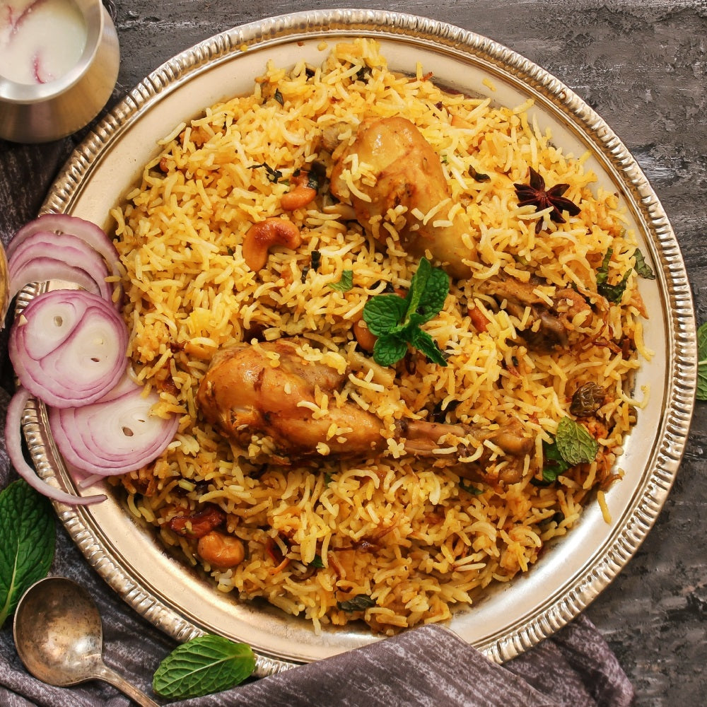 Hyderabadi Chicken Biryani Basmati indian Rice Original - All Halal ...