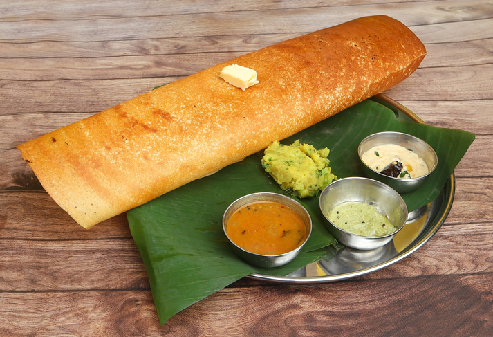 Masala Dosa - Rice Pan Cake served with Coconut sauce and sambhar curr ...