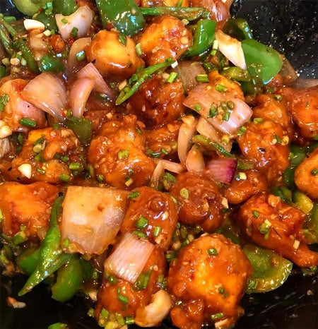 Chilli Paneer with onion capsicum – Bombay Delite